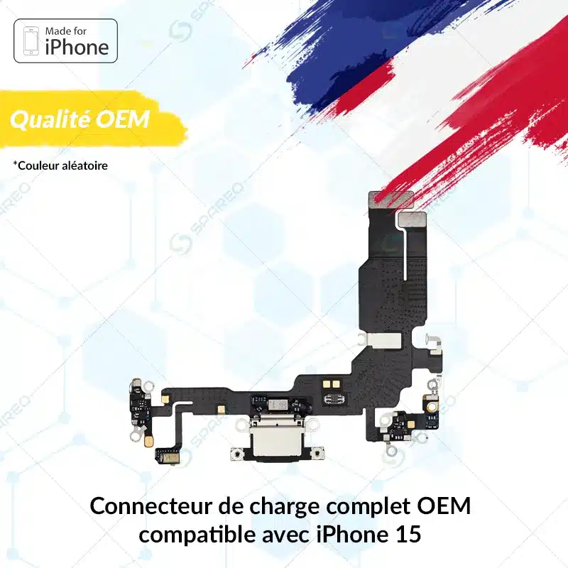 Connecteur de charge iPhone 15 | Qualité OEM - Composants Électriques ...